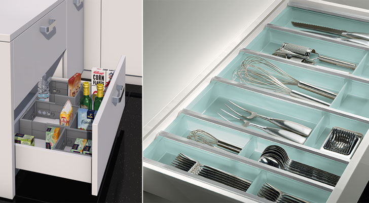 Häfele’s efficient drawer organizers