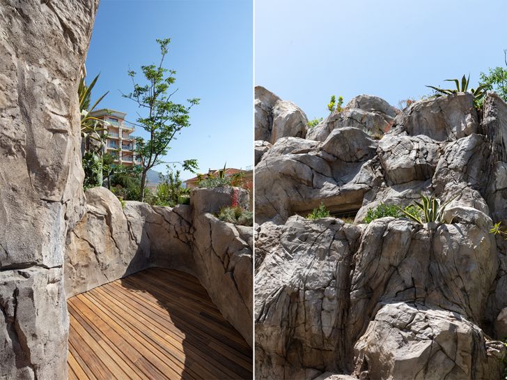 Jean-Pierre Lott Architects hollow out a rock to fit a luxury home ...