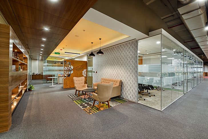 This office effectively extends brand experience into physical space ...