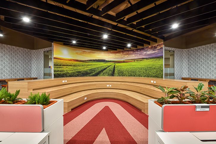 This office effectively extends brand experience into physical space ...