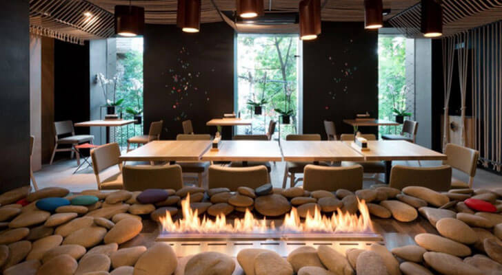Real fire in a modern home décor - India Art N Design